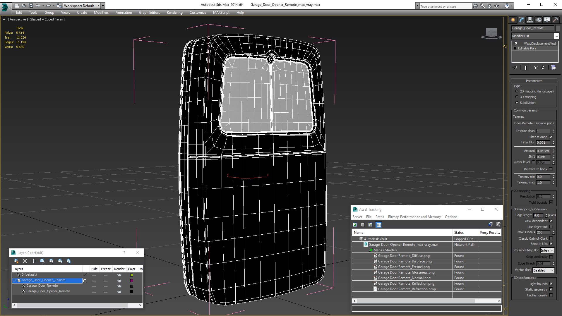 Garage Door Opener Remote 3D Model - TurboSquid 1835872