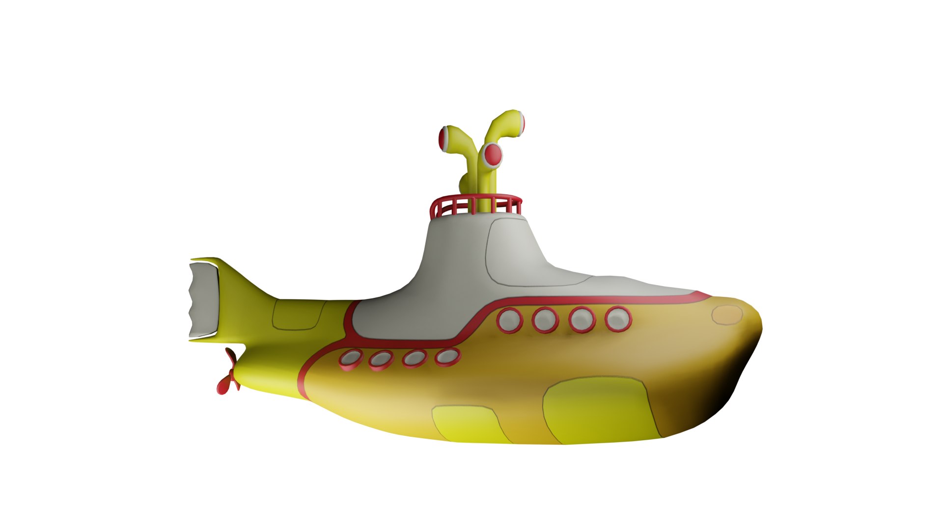 Yellow Submarine 3D Model - Full Quad Ready for Production and Video ...