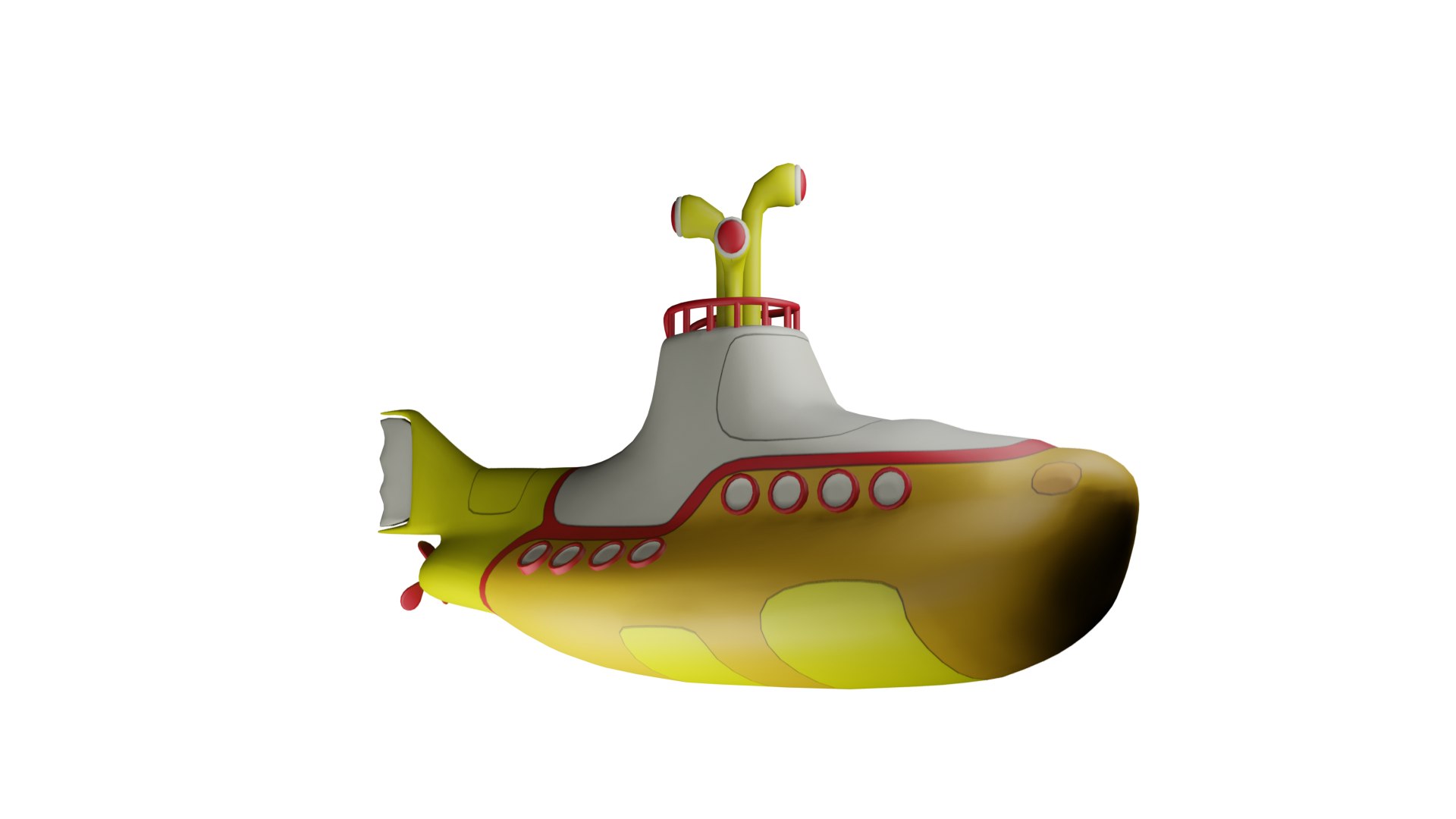 Yellow Submarine 3D Model - Full Quad Ready for Production and Video ...