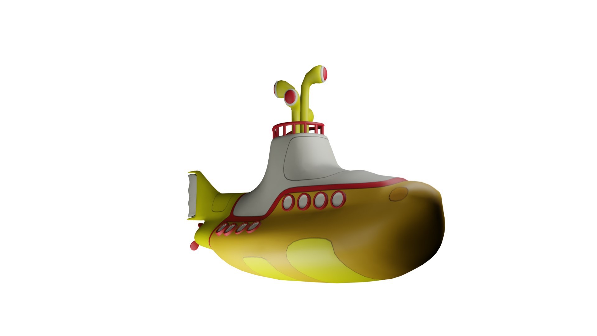 Yellow Submarine 3D Model - Full Quad Ready for Production and Video ...