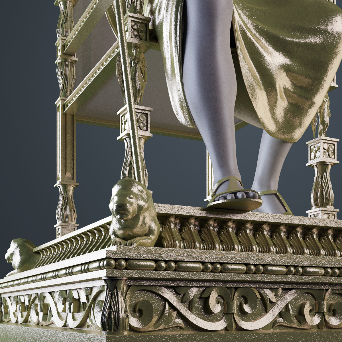 ancient statue zeus 3d model