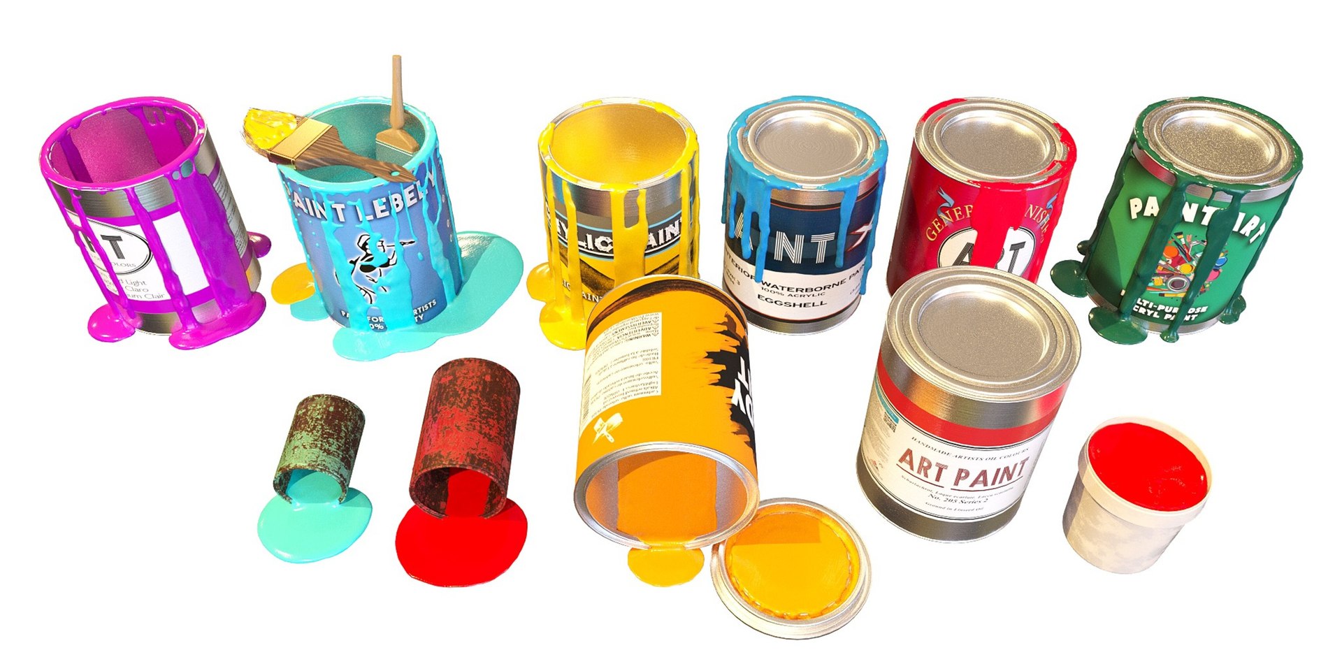 Paint Cans 3D - TurboSquid 2457713