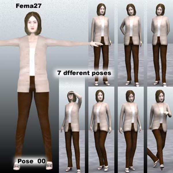 human female girl 3d model