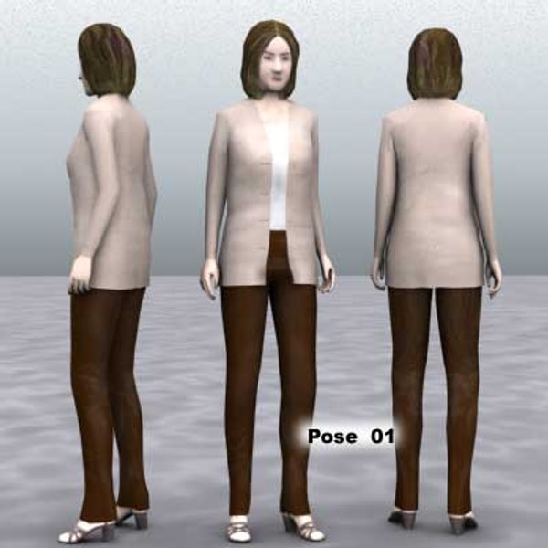 human female girl 3d model