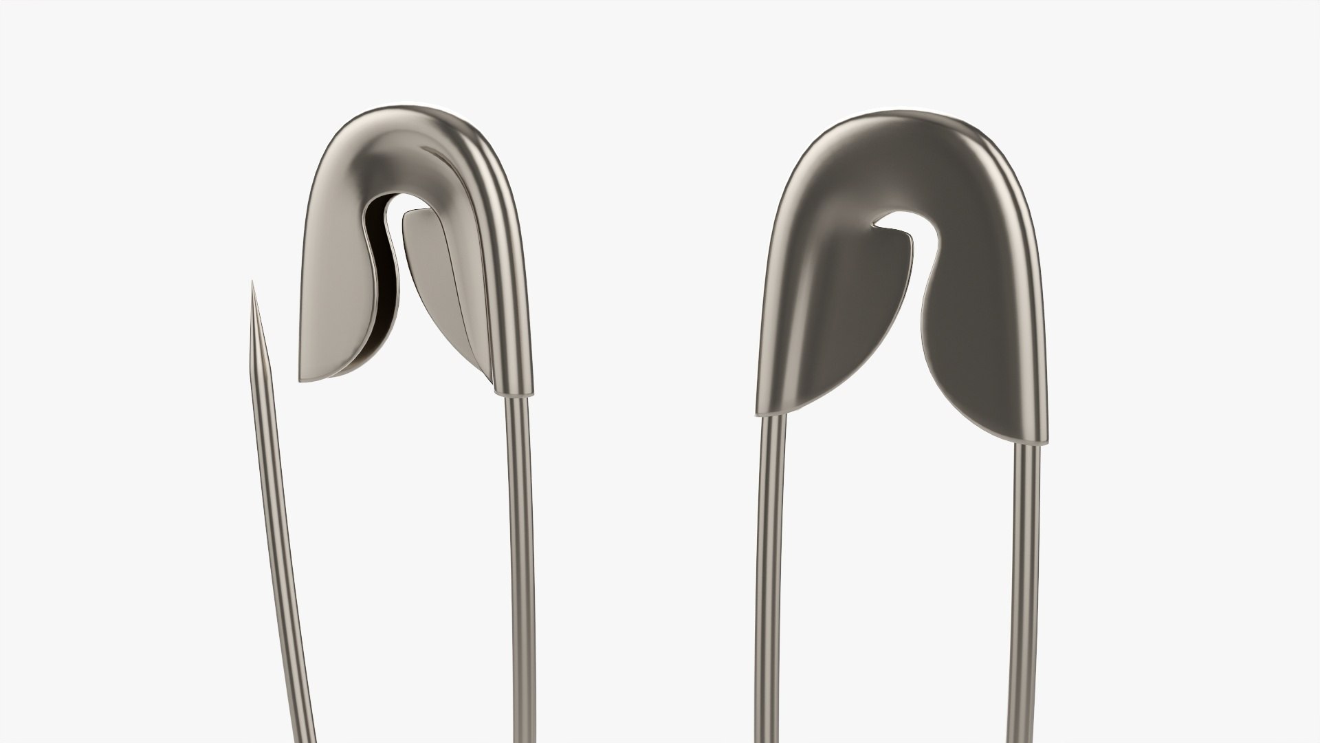 3D Safety Pins Locked And Open Model - TurboSquid 1754501