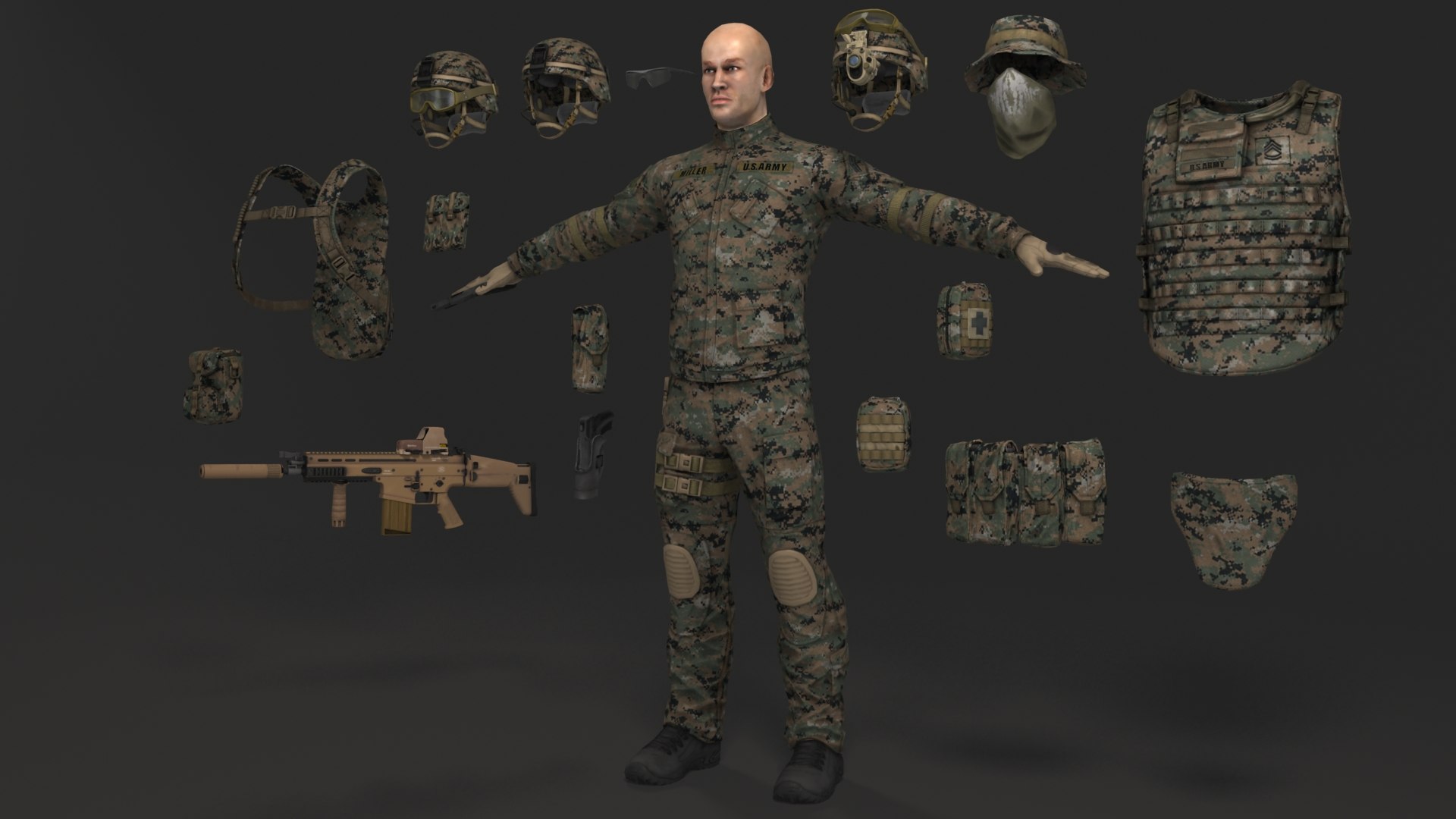 Military Male Soldier Usmc Model - TurboSquid 1516983