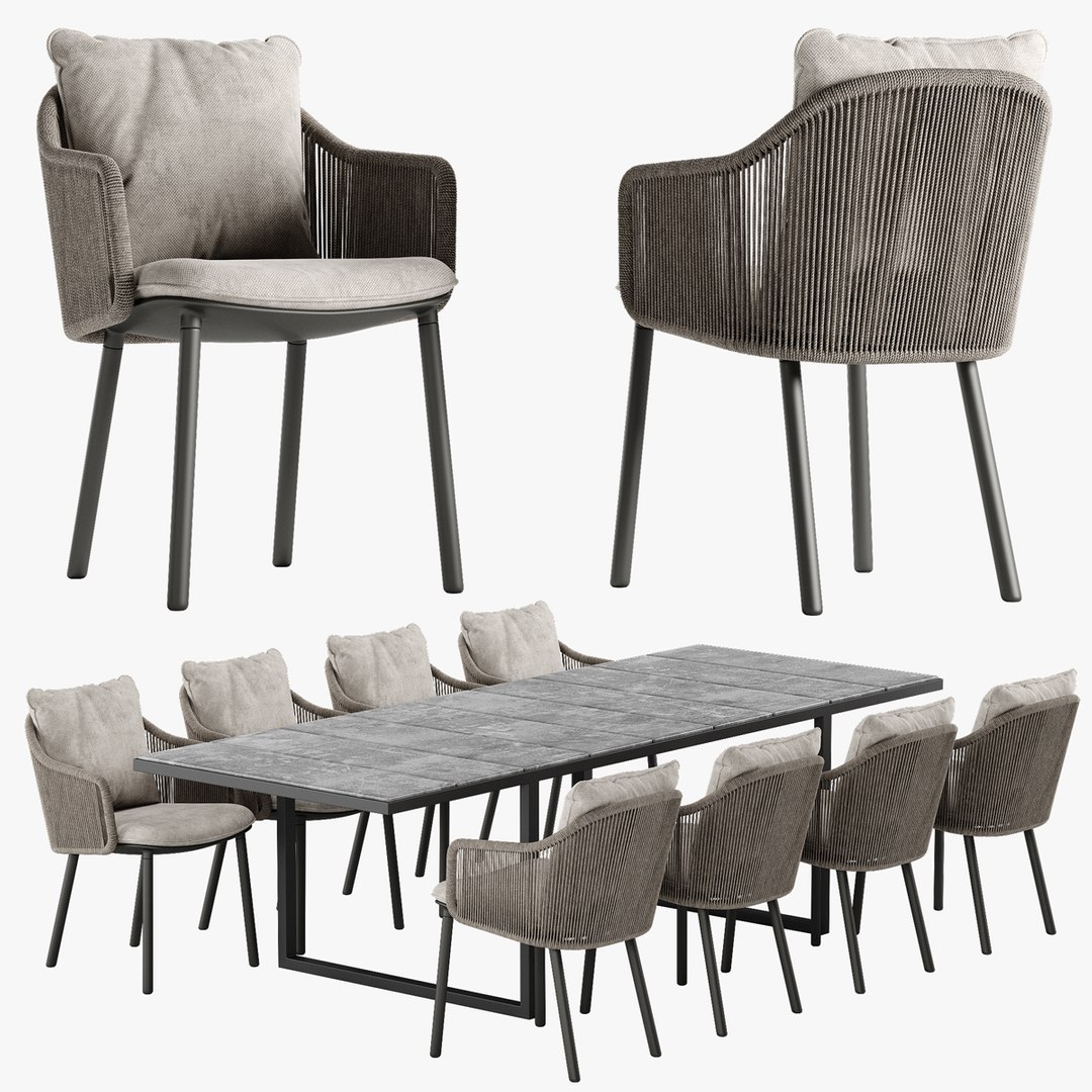 Tribu Senja Chair Nox Table Set Model - TurboSquid 1874555