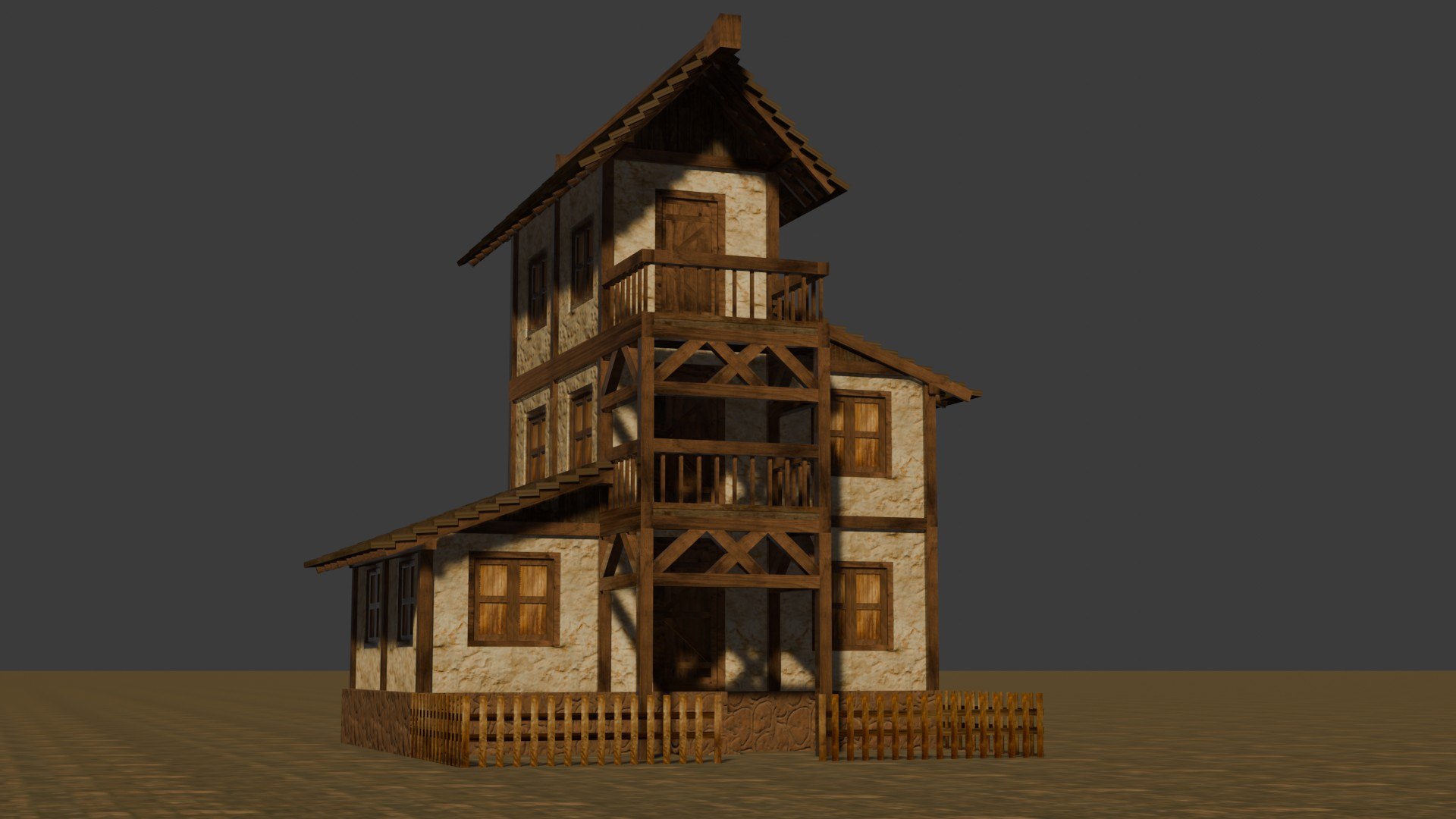 Complete Low Poly Medieval House Pack For 3D Games And Projects 3D ...