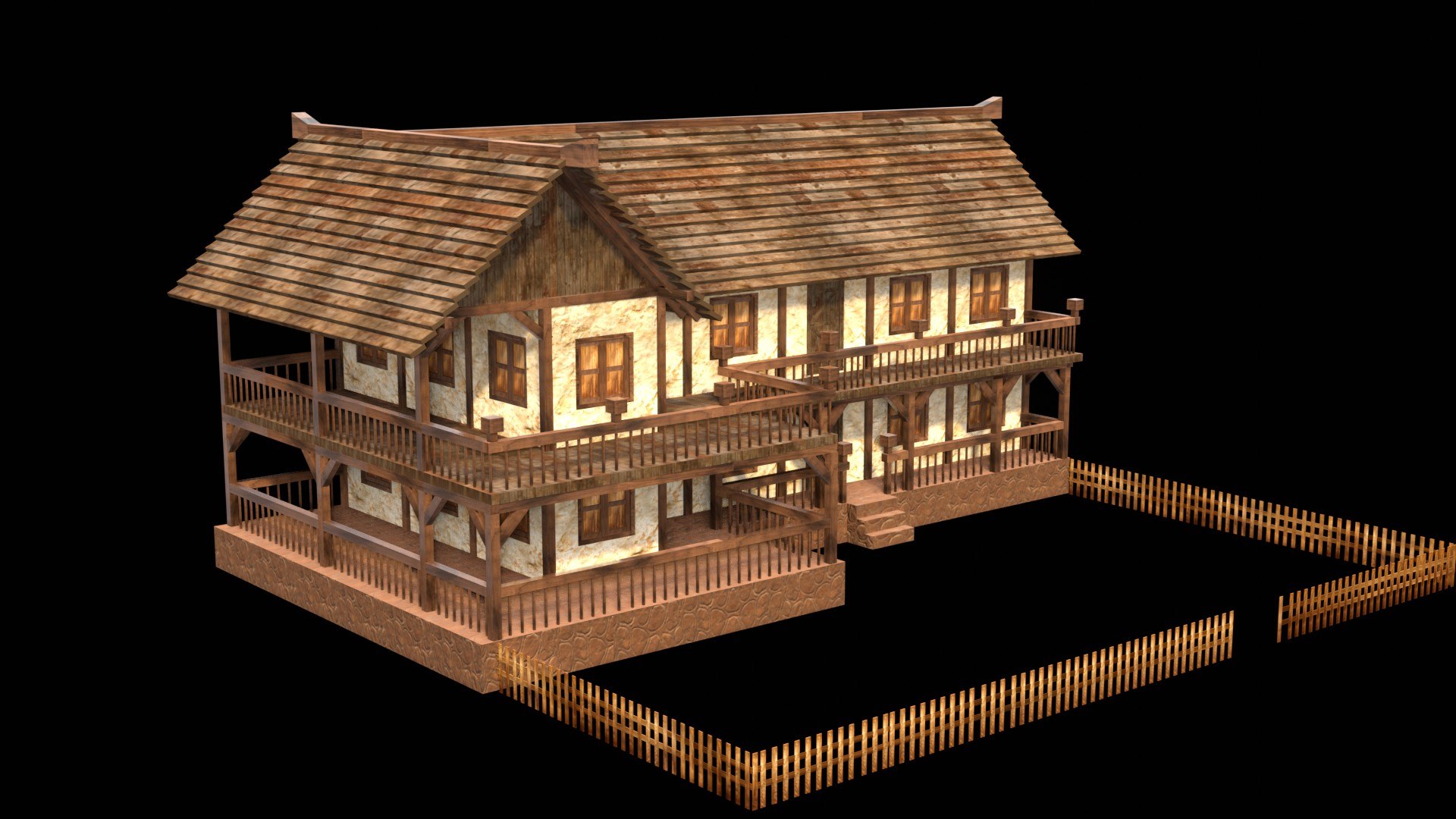 Complete Low Poly Medieval House Pack For 3D Games And Projects 3D ...
