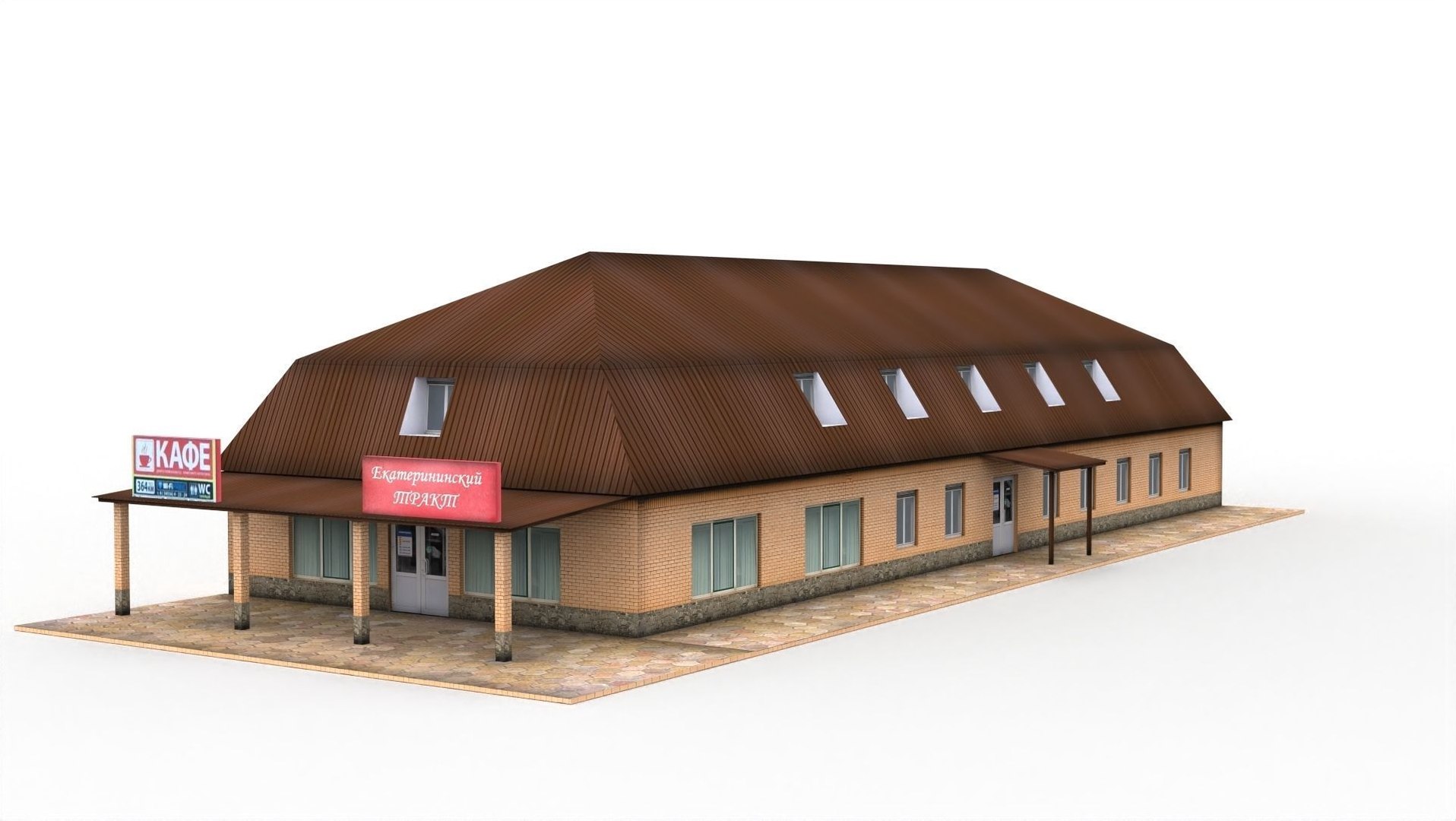 Free 3D Roadside Motel Model - TurboSquid 1715856