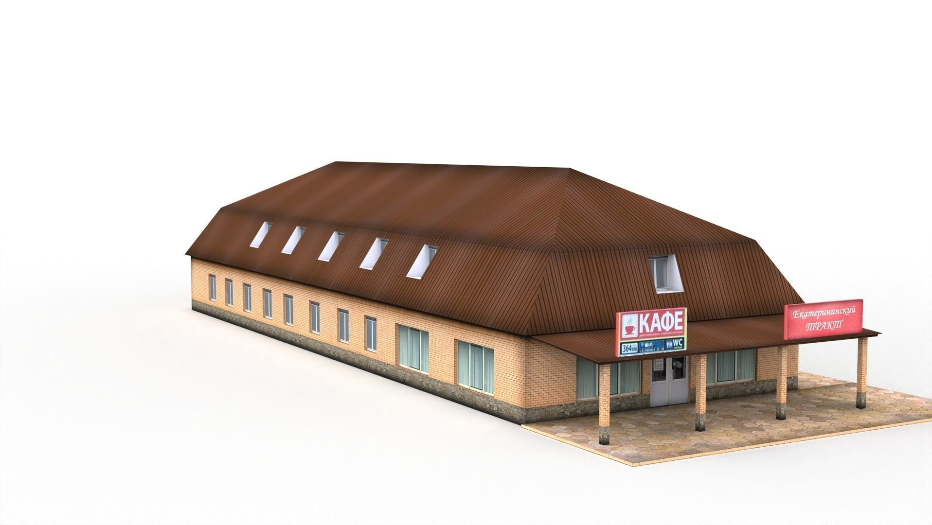 Free 3D Roadside motel model - TurboSquid 1715856