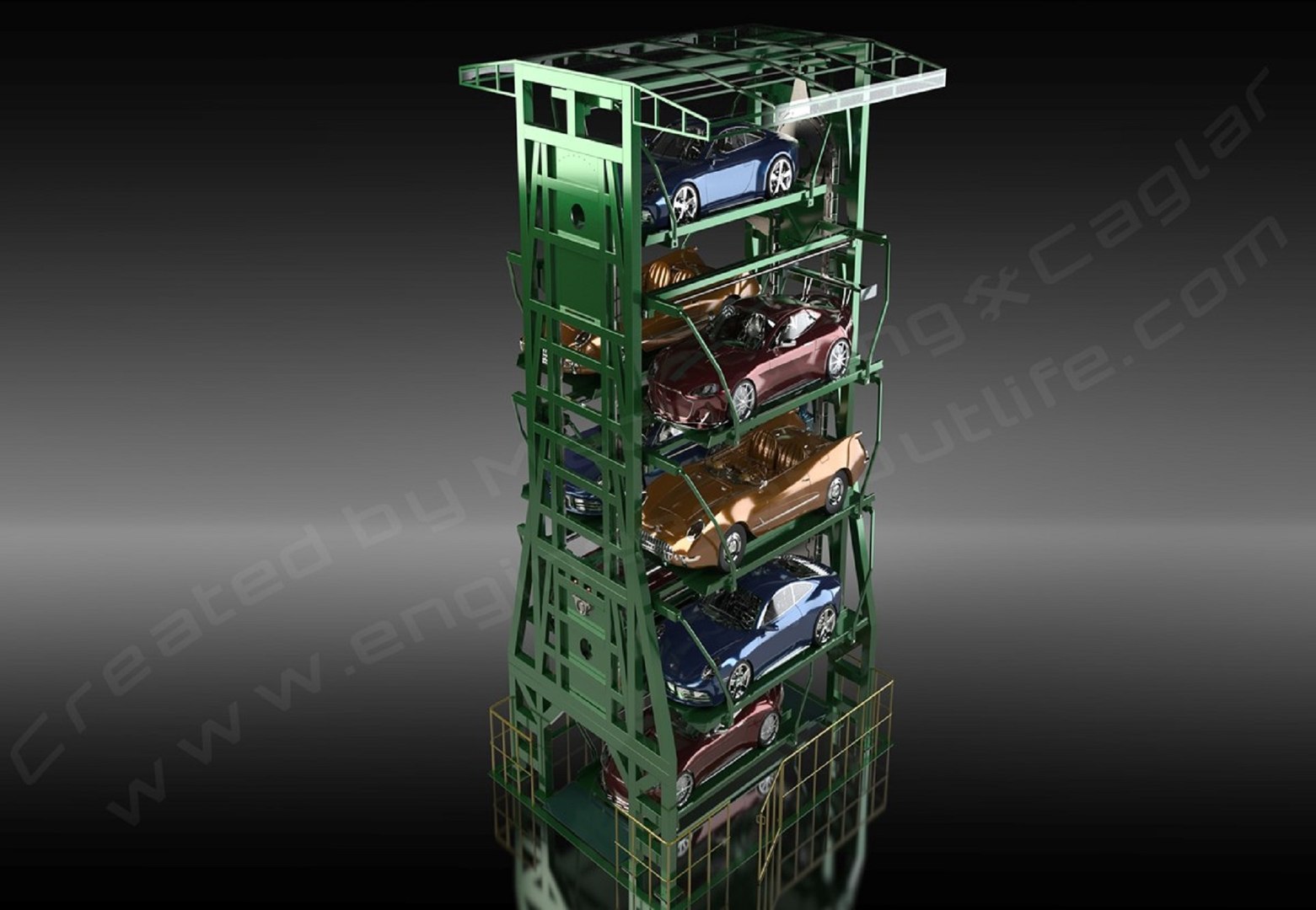 SMART ROTARY CAR PARKING SYSTEM FOR 10 CARS 3D MODEL 3D Model ...