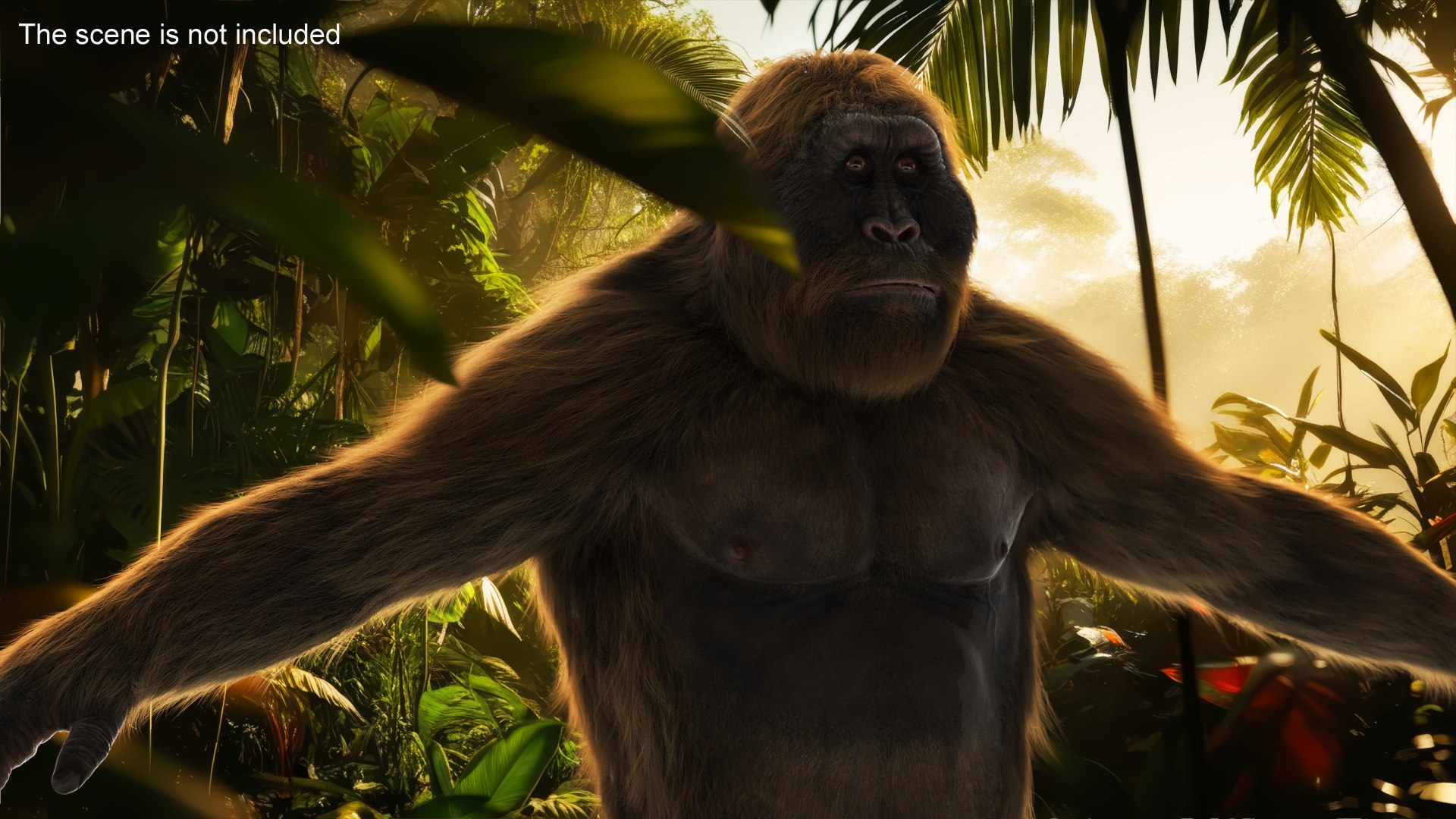 Gigantopithecus A-Pose Fur 3D Model - TurboSquid 2311398