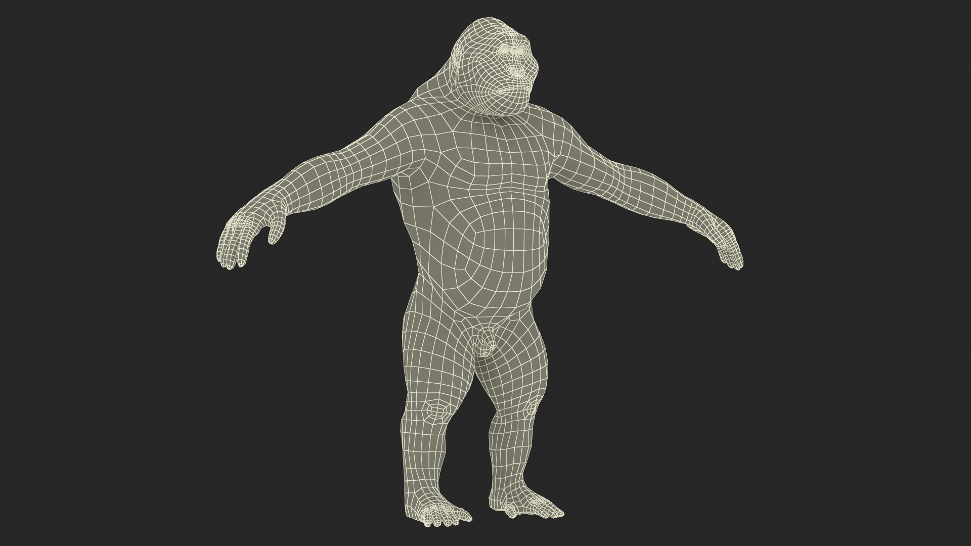 Gigantopithecus A-Pose Fur 3D Model - TurboSquid 2311398