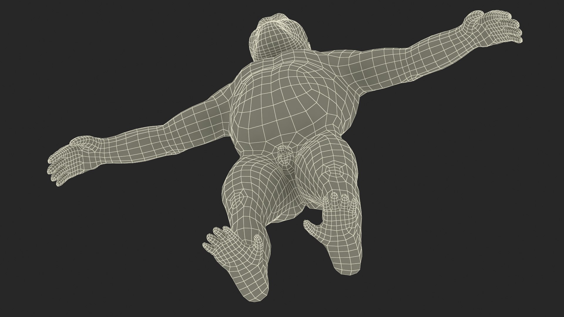 Gigantopithecus A-Pose Fur 3D Model - TurboSquid 2311398