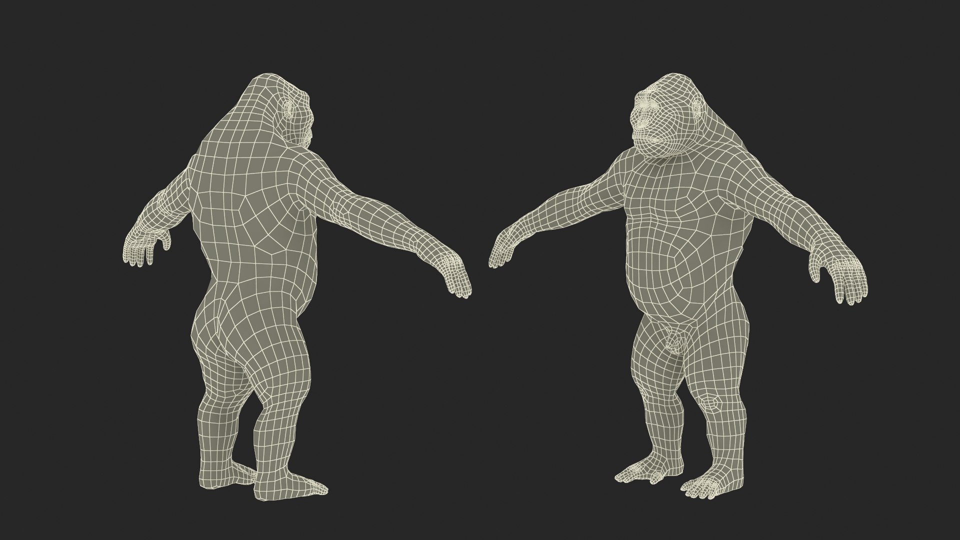 Gigantopithecus A-Pose Fur 3D Model - TurboSquid 2311398