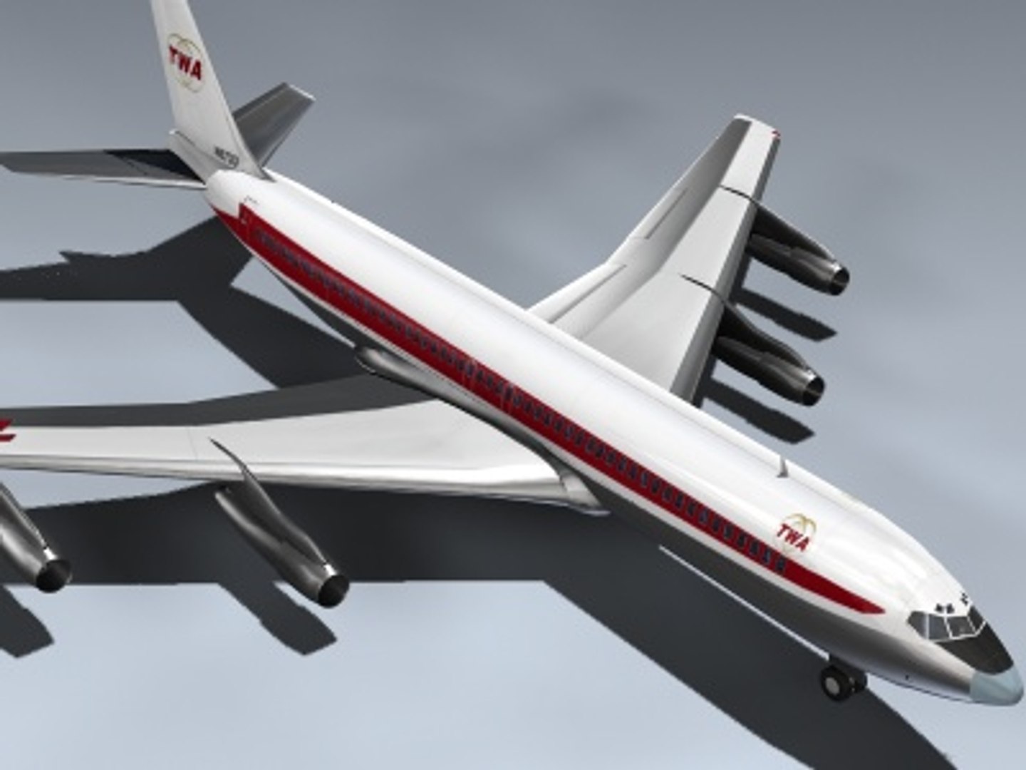 3ds 707 Twa Passenger Jet