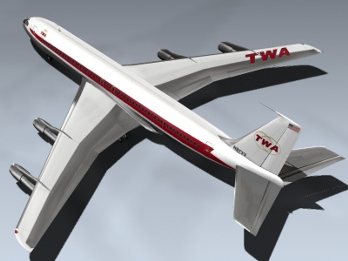 3ds 707 Twa Passenger Jet