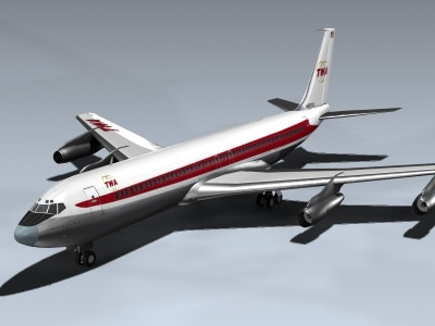 3ds 707 Twa Passenger Jet