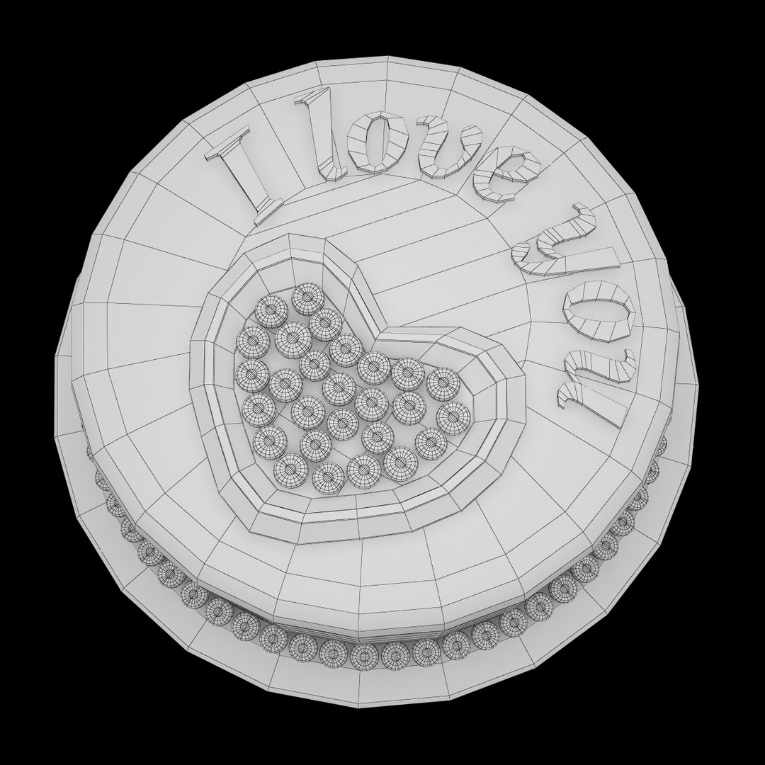 3d Cake Heart Model
