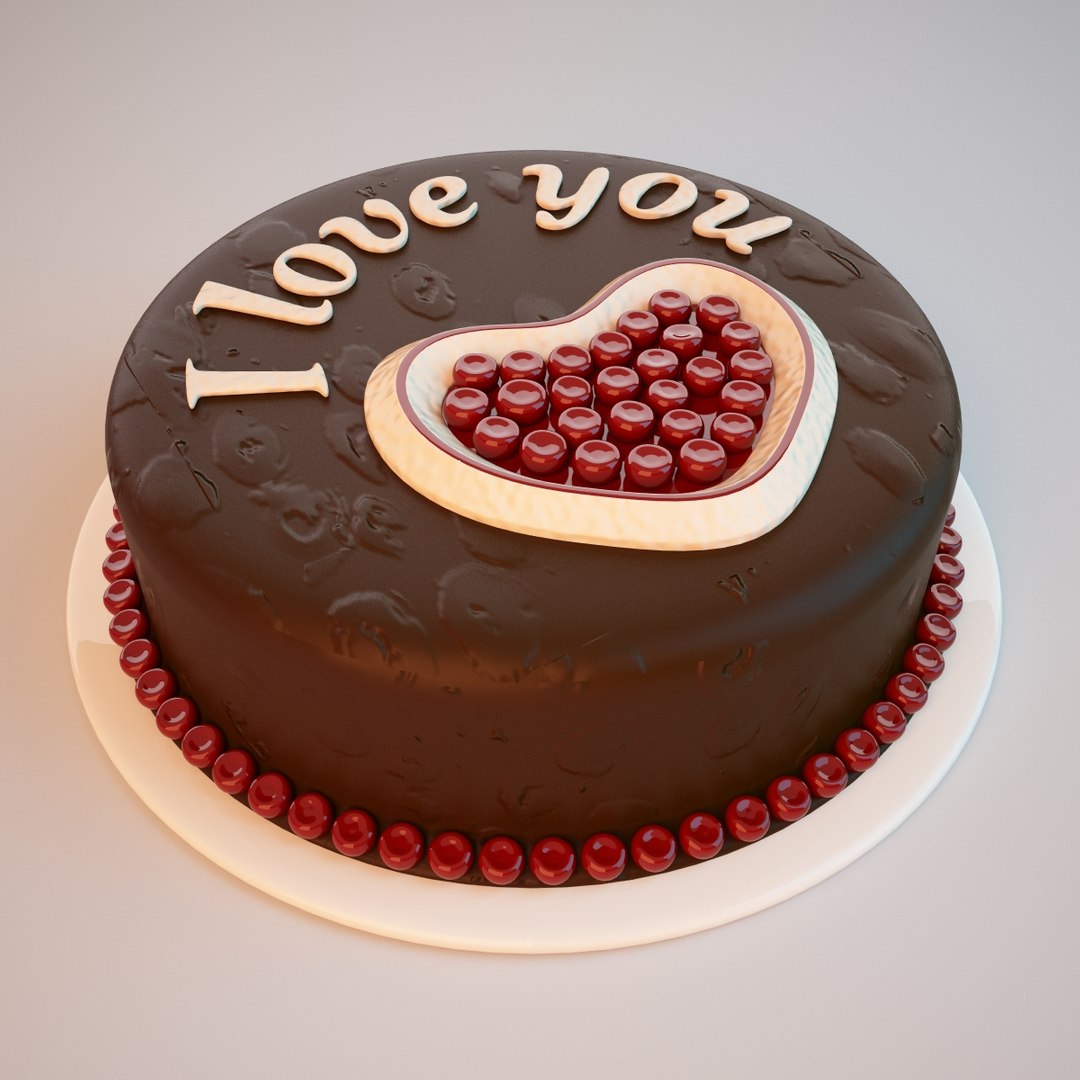 3d Cake Heart Model