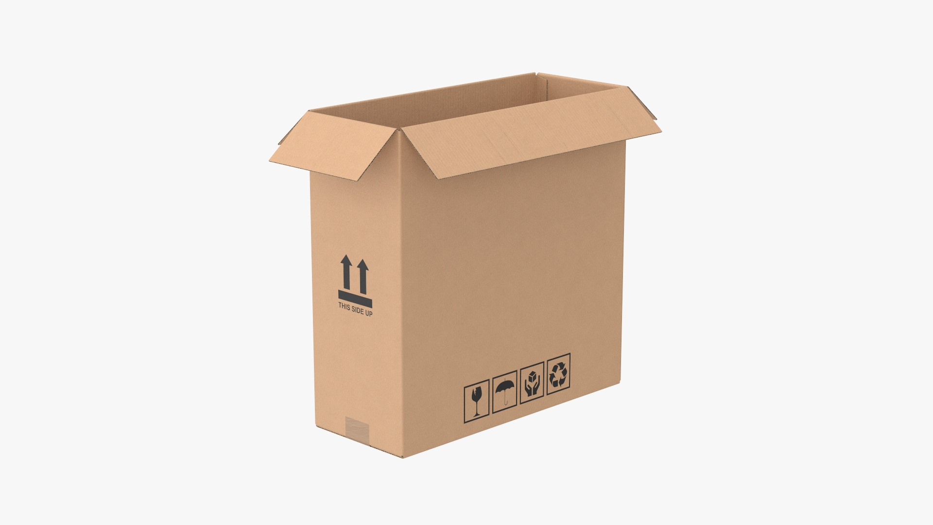 Cardboard Box 50x20x50 Open 3D Model - TurboSquid 2509222