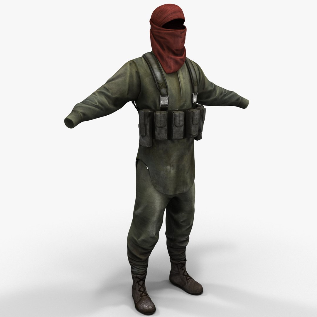 Guerrilla Soldier Clothes 3d Model