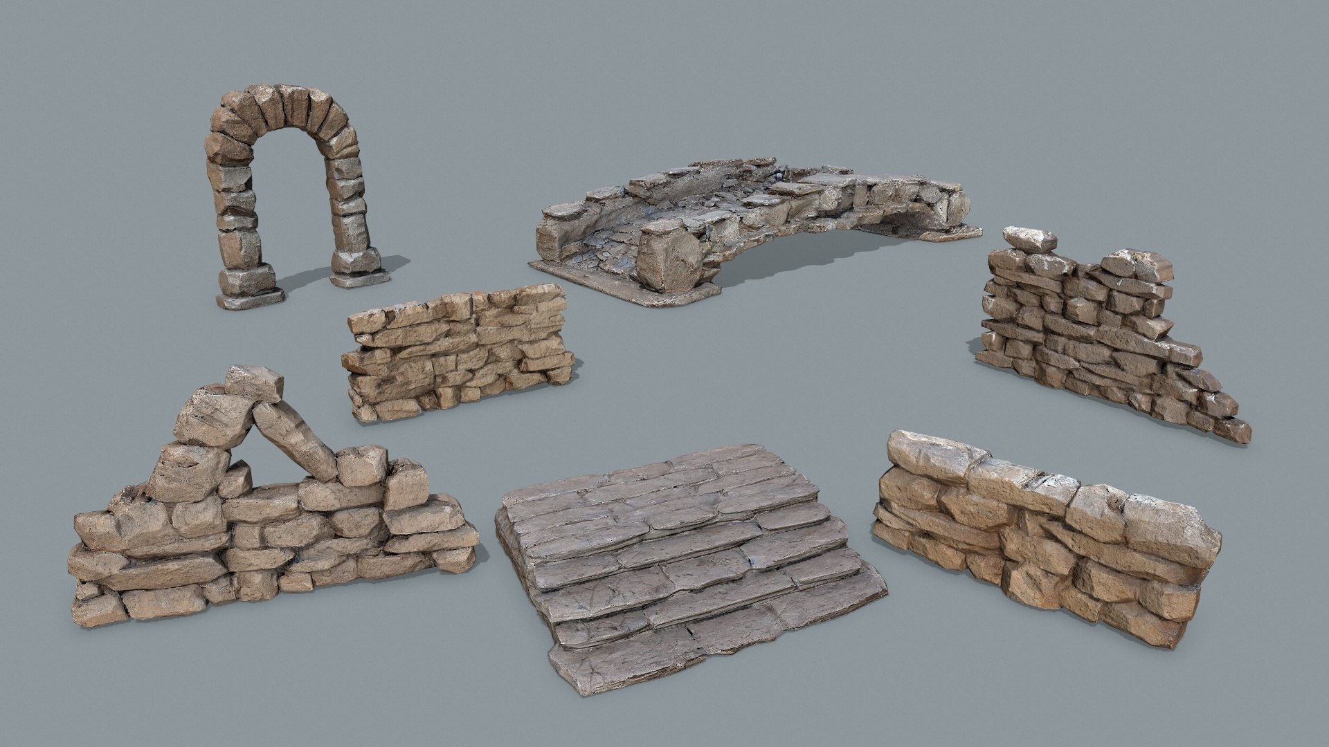 3D Model Ruin Wall - TurboSquid 2209824