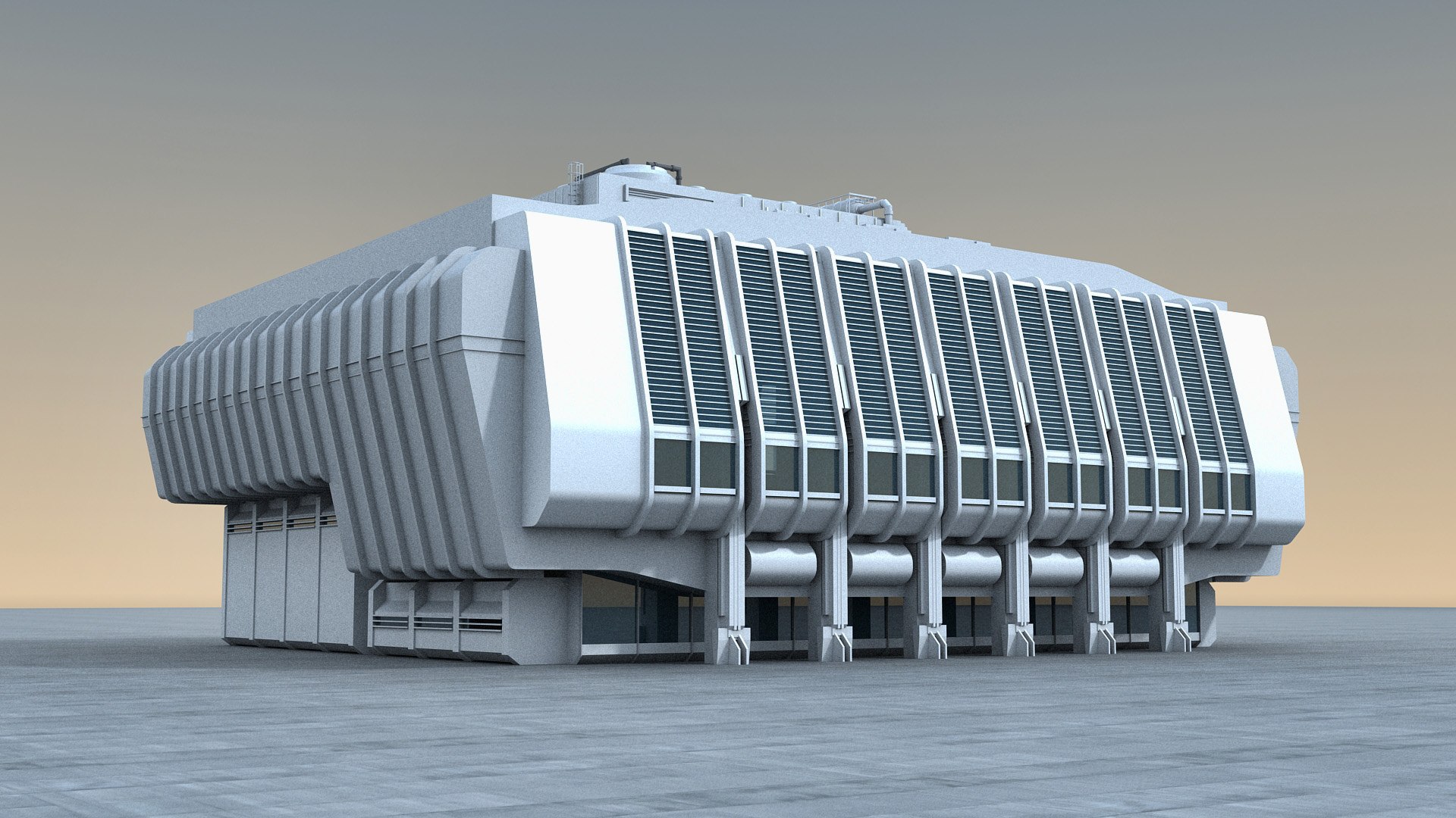 3D Future Building 013 - TurboSquid 2039539
