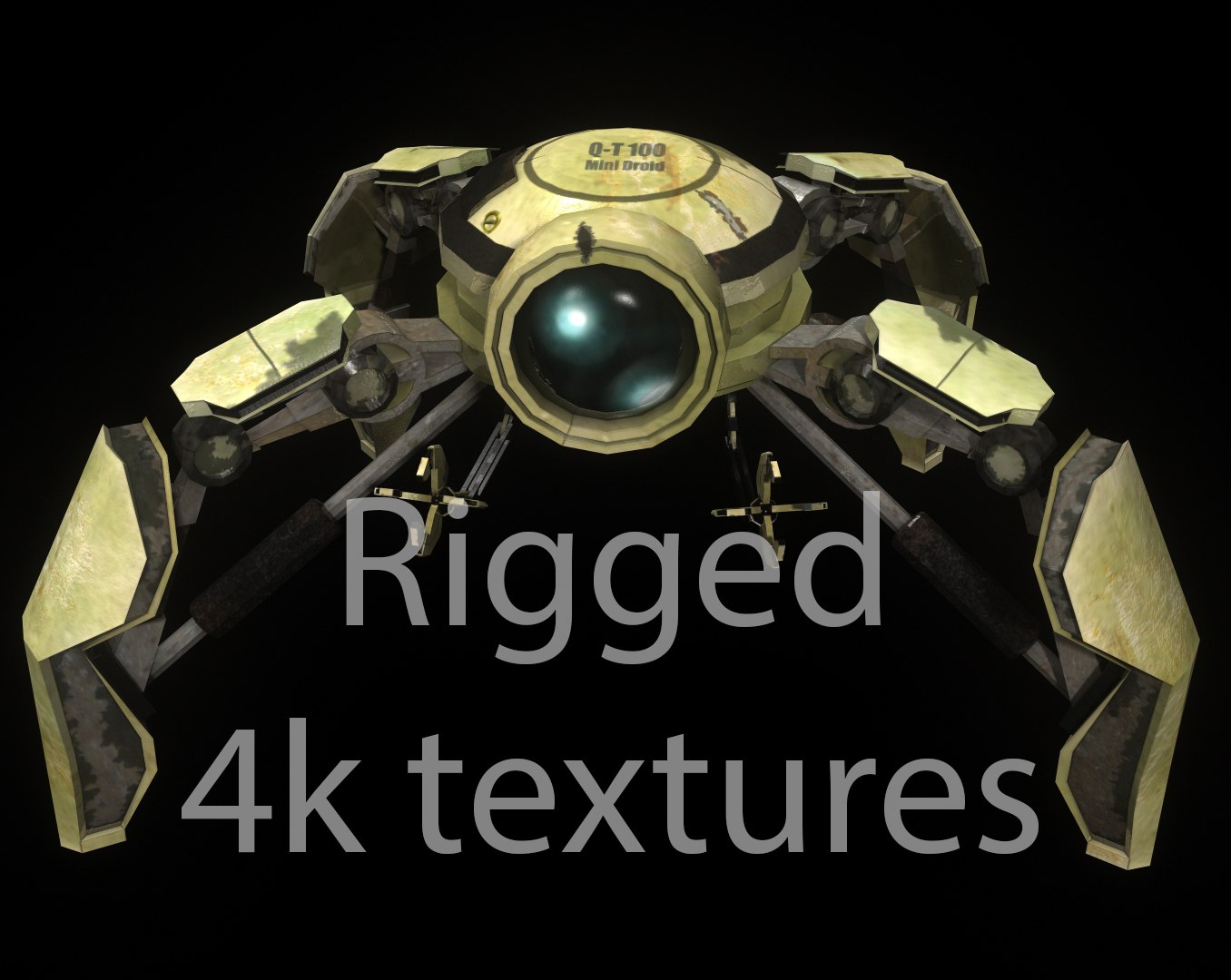 3d Mini Droid Rigged Model