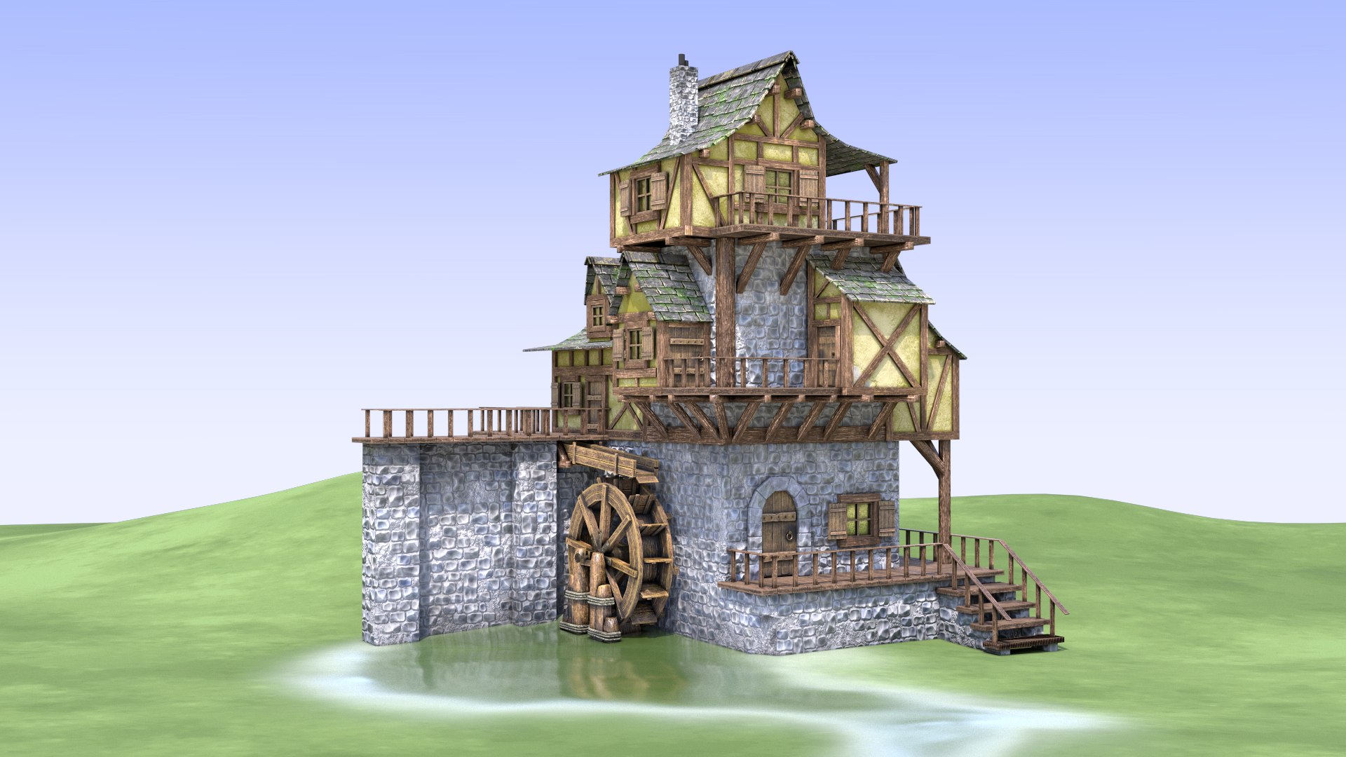 Medieval Watermill 3D - TurboSquid 1456797