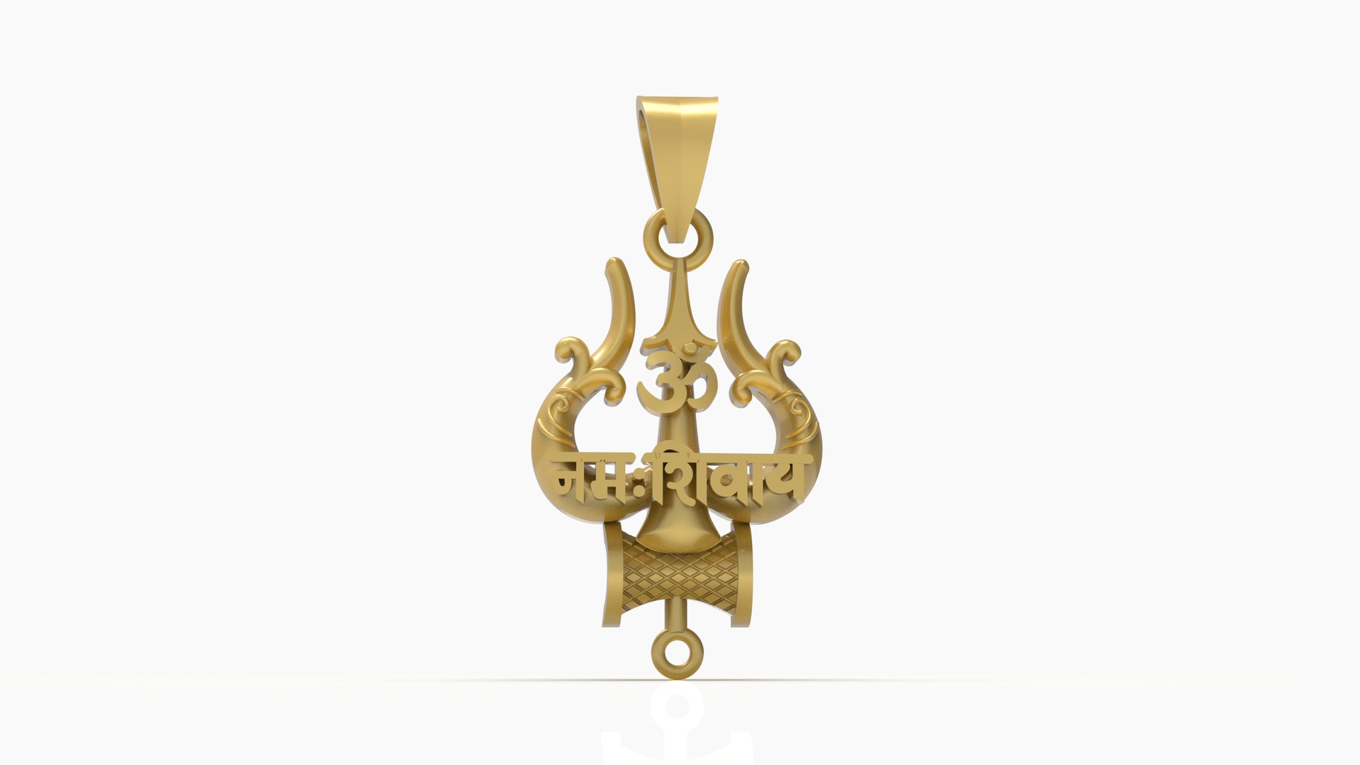 Trishul Damru Pendant-003 3D Model - TurboSquid 2282961