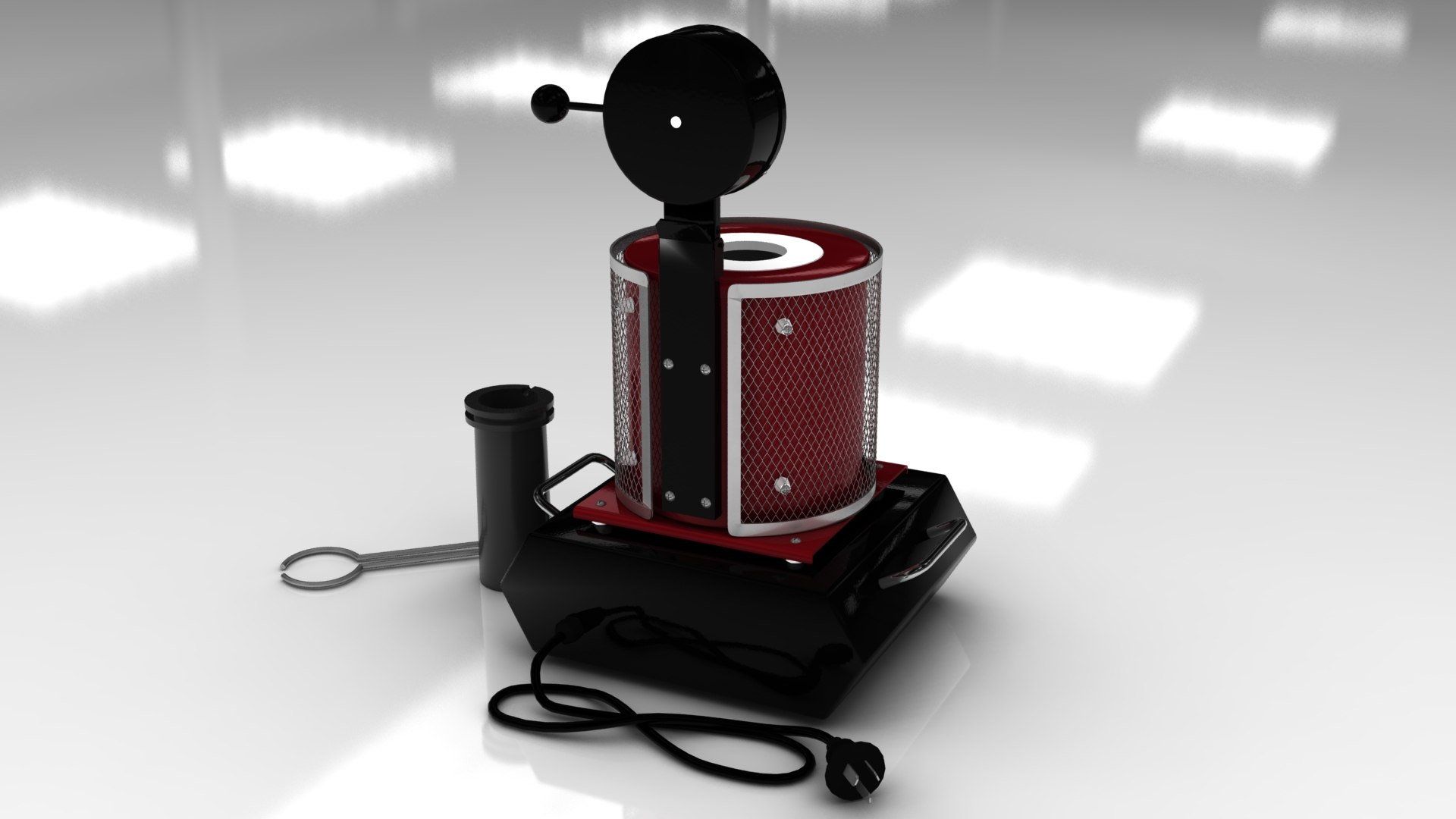 3d model portable metal melting furnace