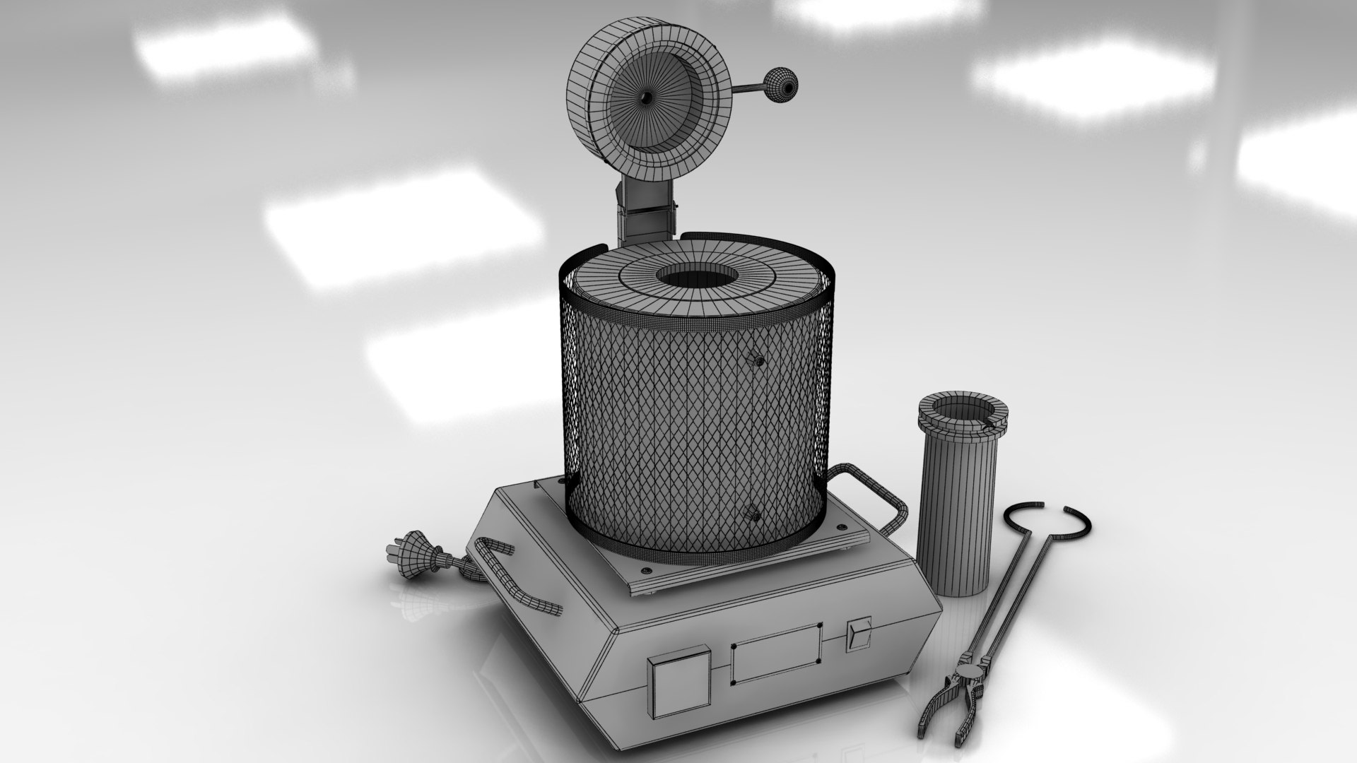 3d model portable metal melting furnace