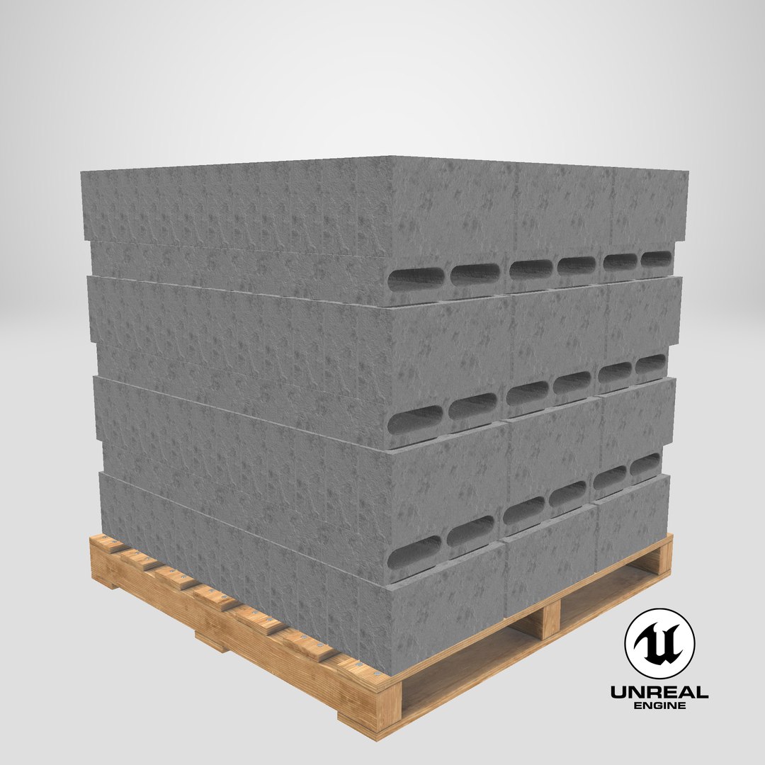 Wooden Pallet With Brick 1 3D Model - TurboSquid 2069317