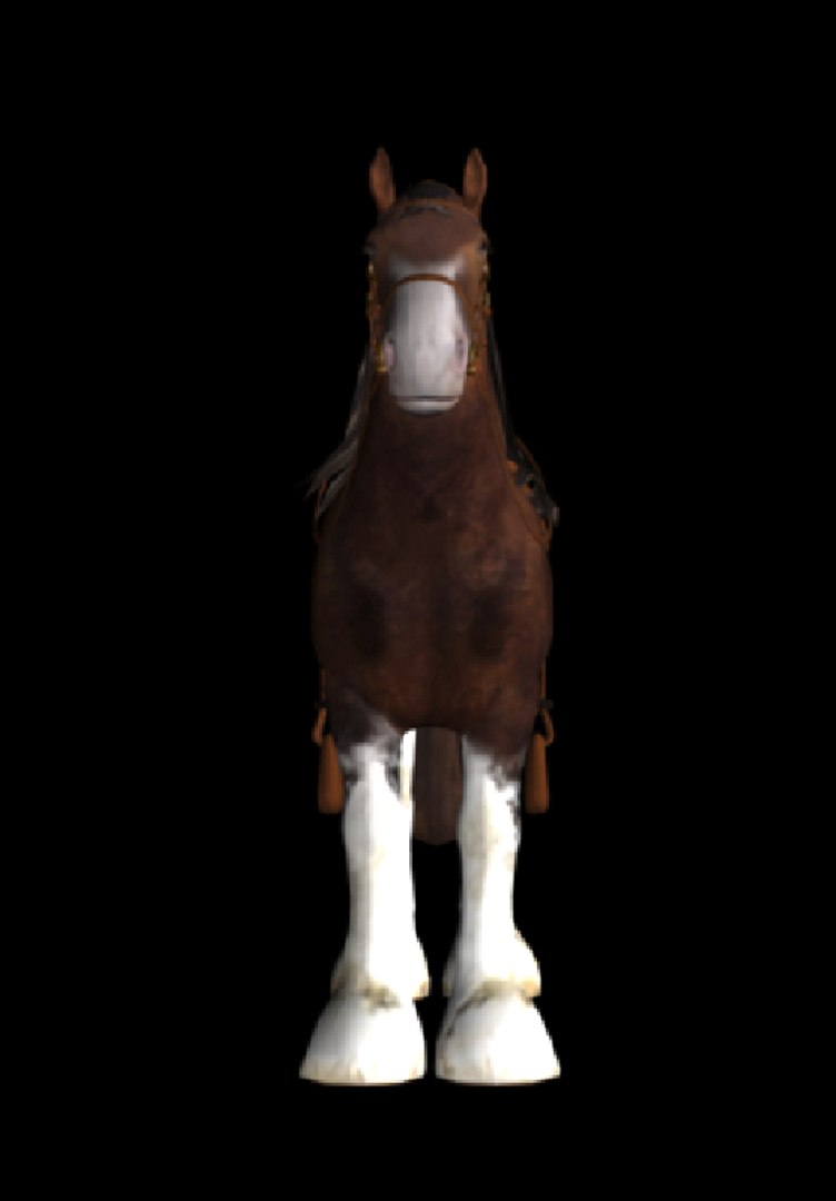 3d model draft horse rigged