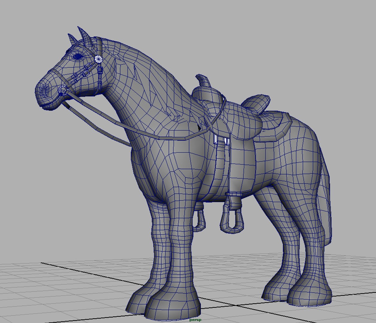 3d model draft horse rigged