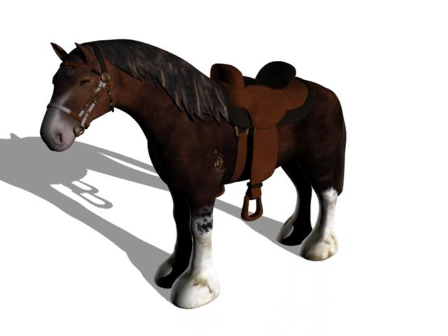 3d model draft horse rigged