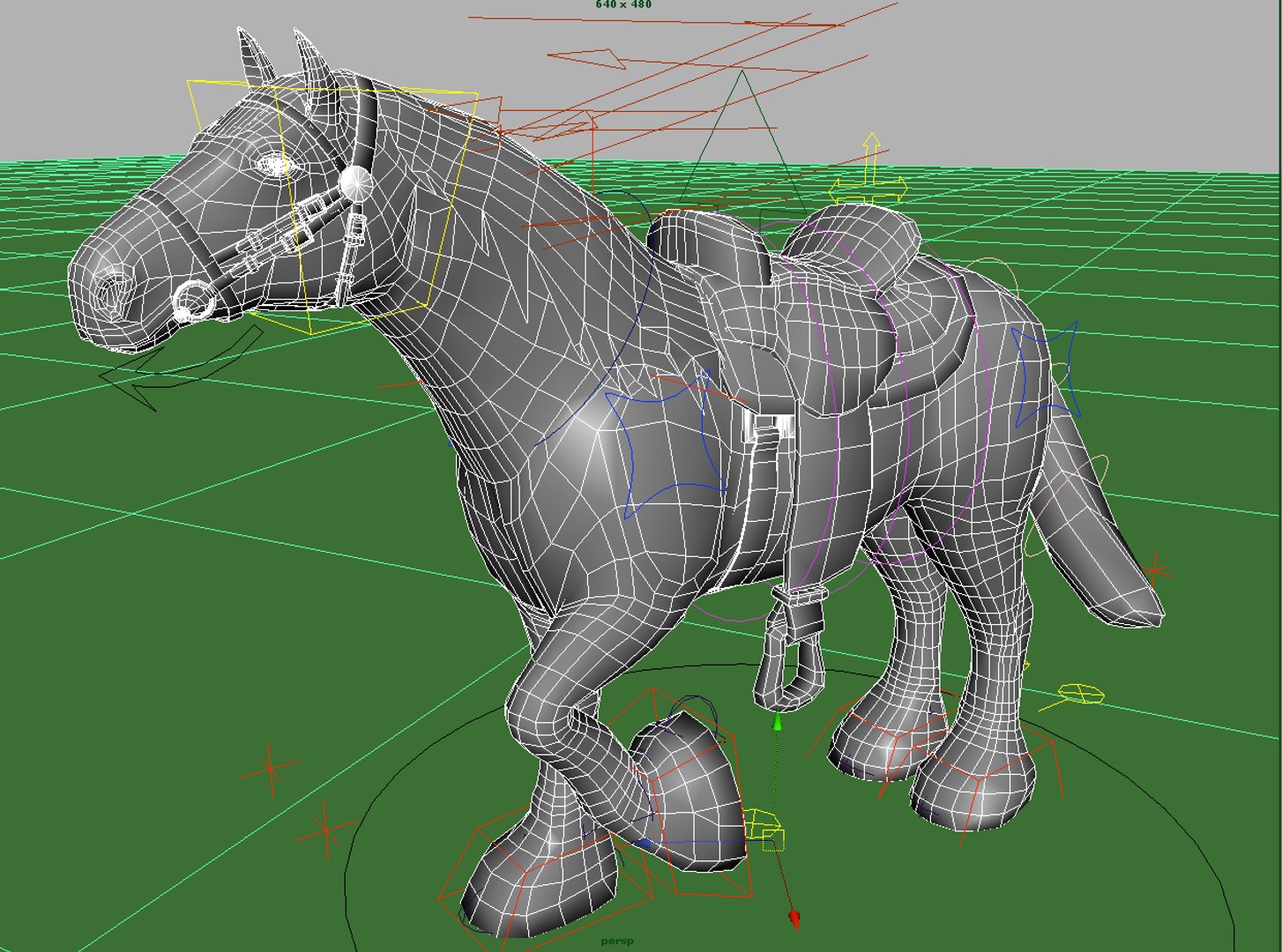3d model draft horse rigged
