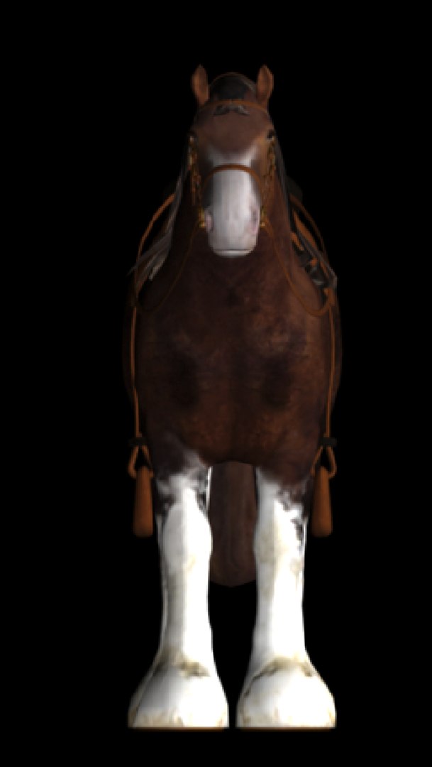 3d model draft horse rigged