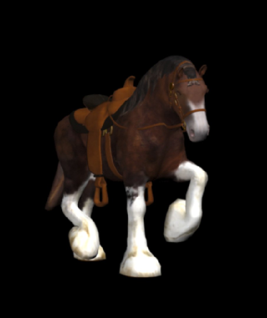 3d model draft horse rigged