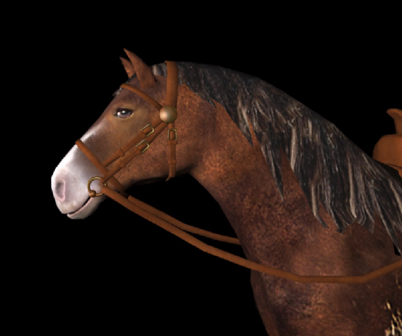 3d model draft horse rigged