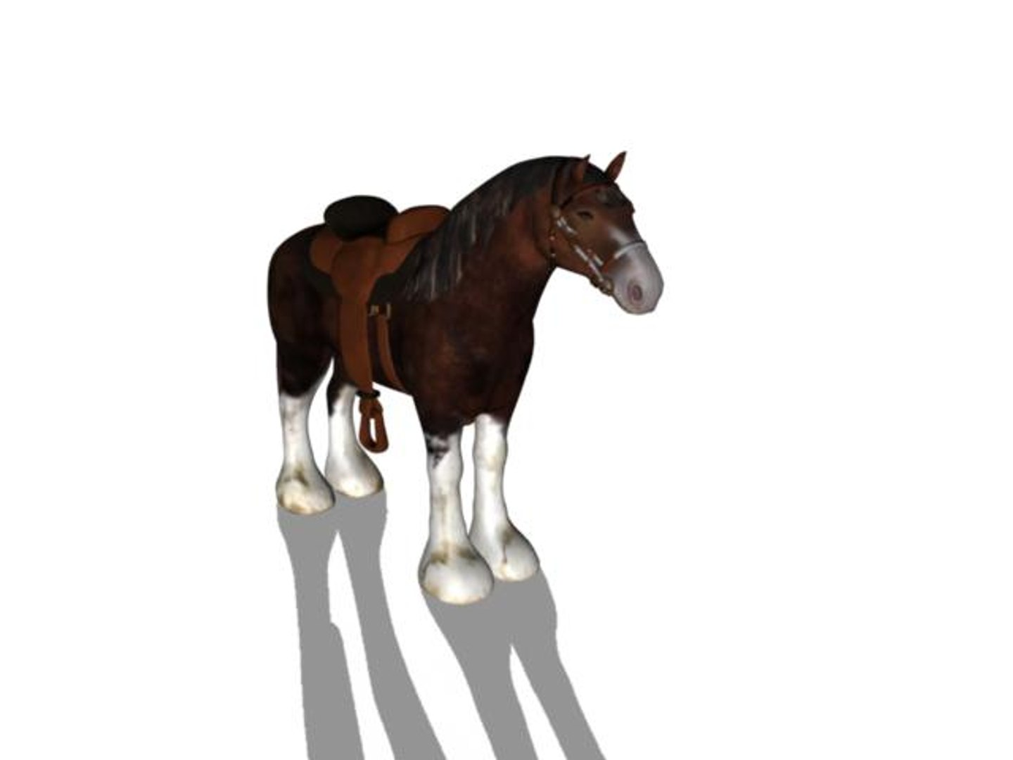 3d model draft horse rigged