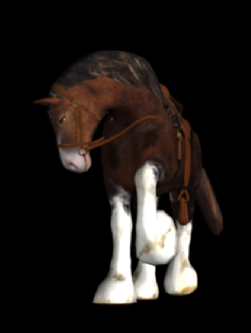 3d model draft horse rigged