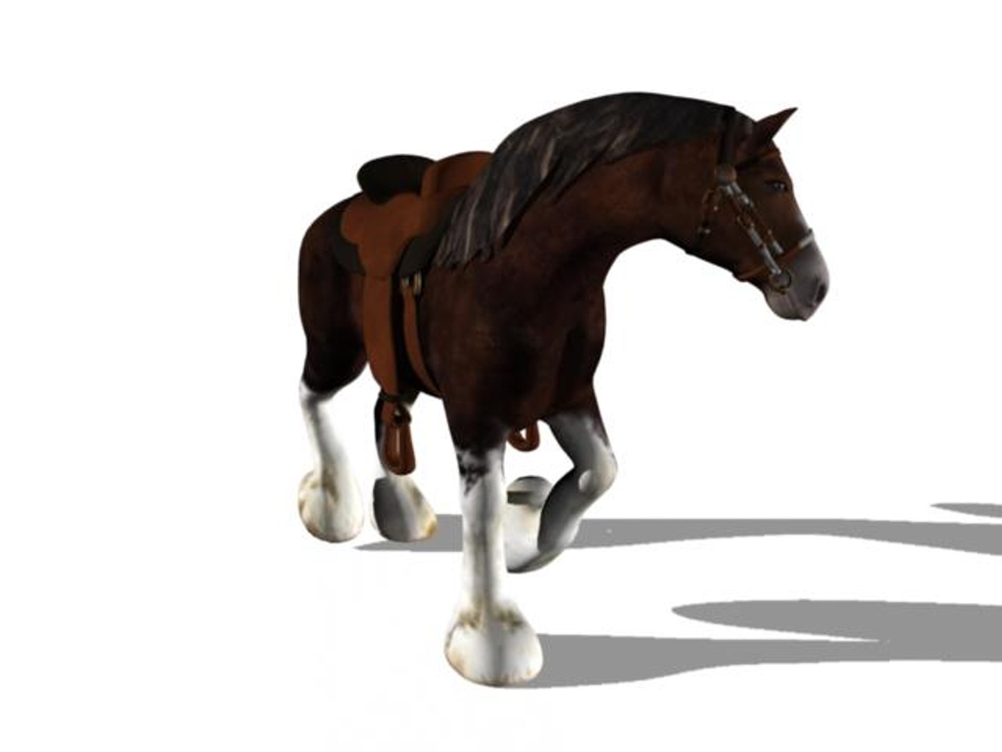 3d model draft horse rigged