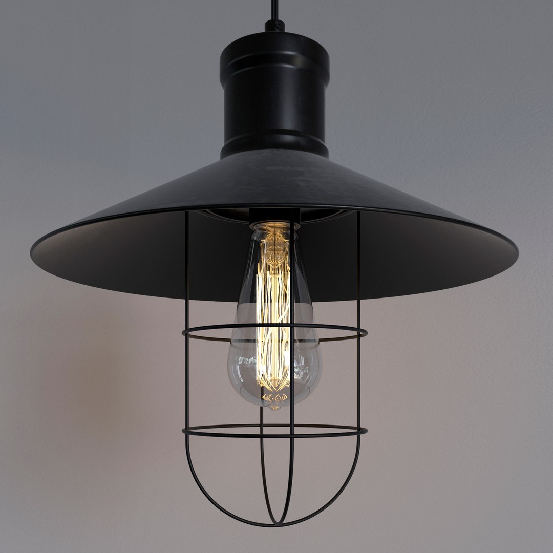 3d model retro lamp loft design