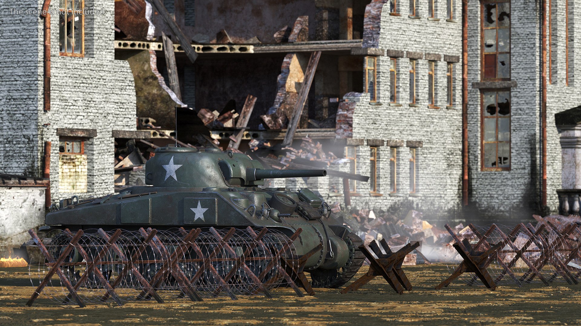 M4 Sherman Combat Tank On Battlefield 3D - TurboSquid 2265713