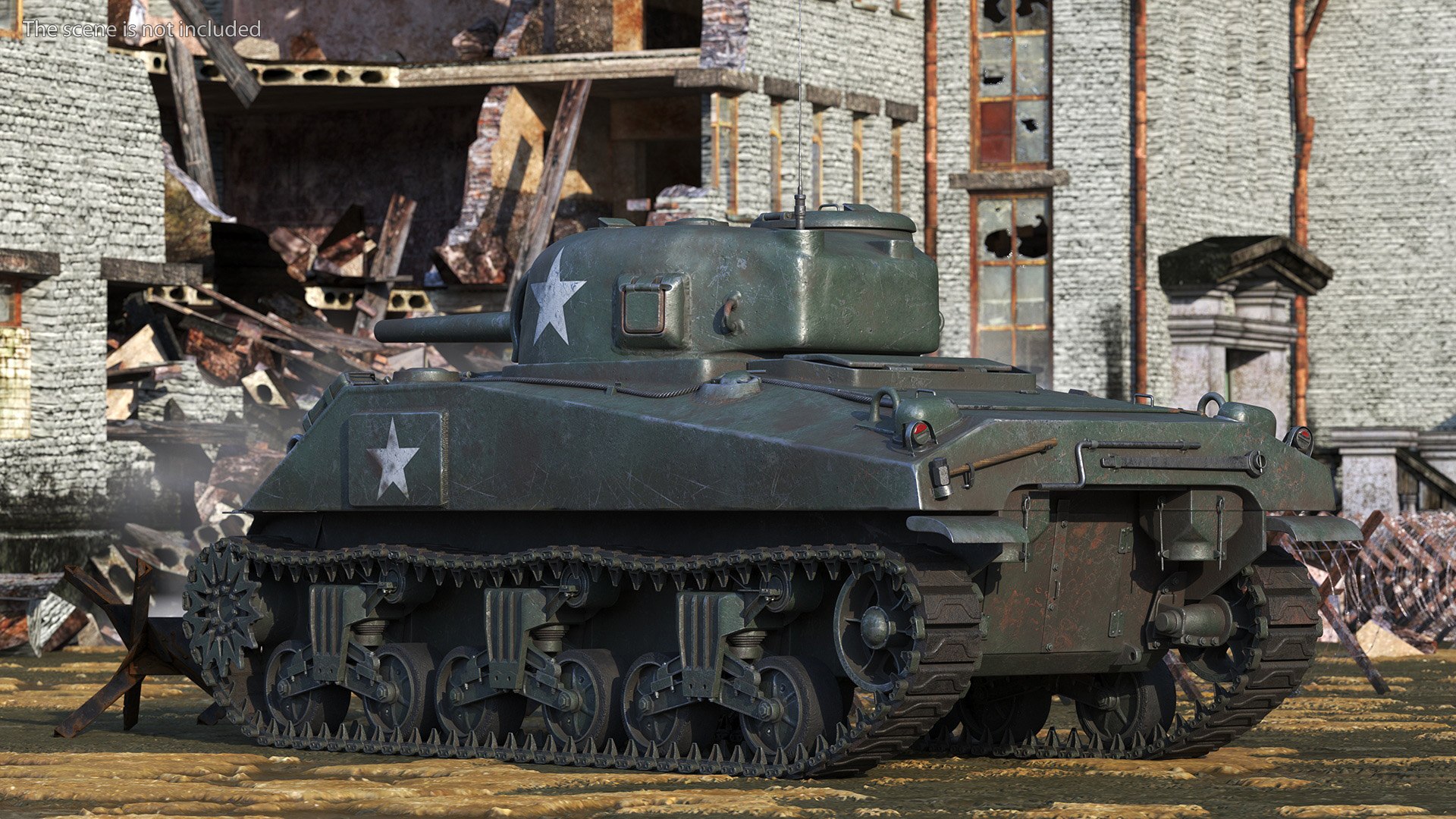 M4 Sherman Combat Tank On Battlefield 3D - TurboSquid 2265713