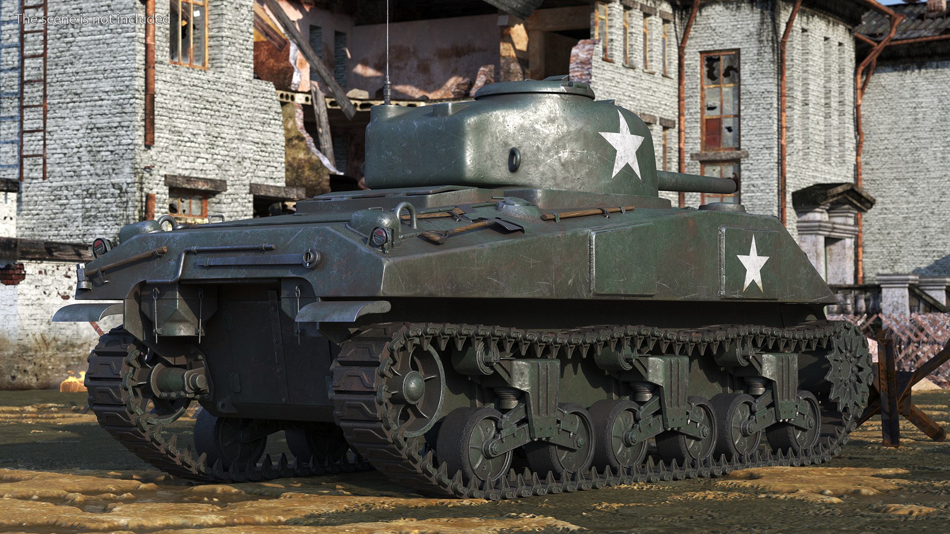 M4 Sherman Combat Tank On Battlefield 3D - TurboSquid 2265713