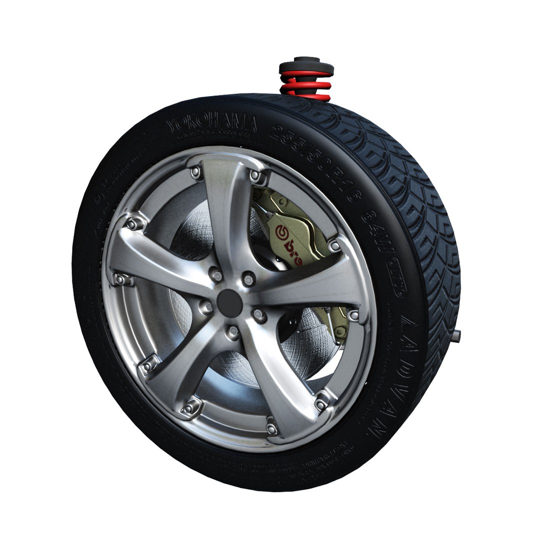 3d Riging Suspension Animation Wheel